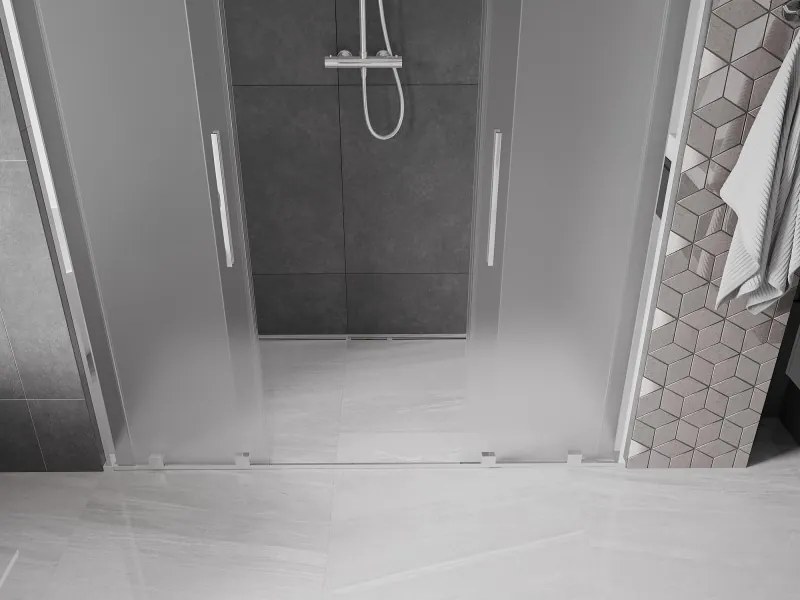 Mexen Velar L Duo, posuvné sprchové dveře do otvoru 200 cm, 8mm sklo námraza, chromová, 871-200-003-32-01