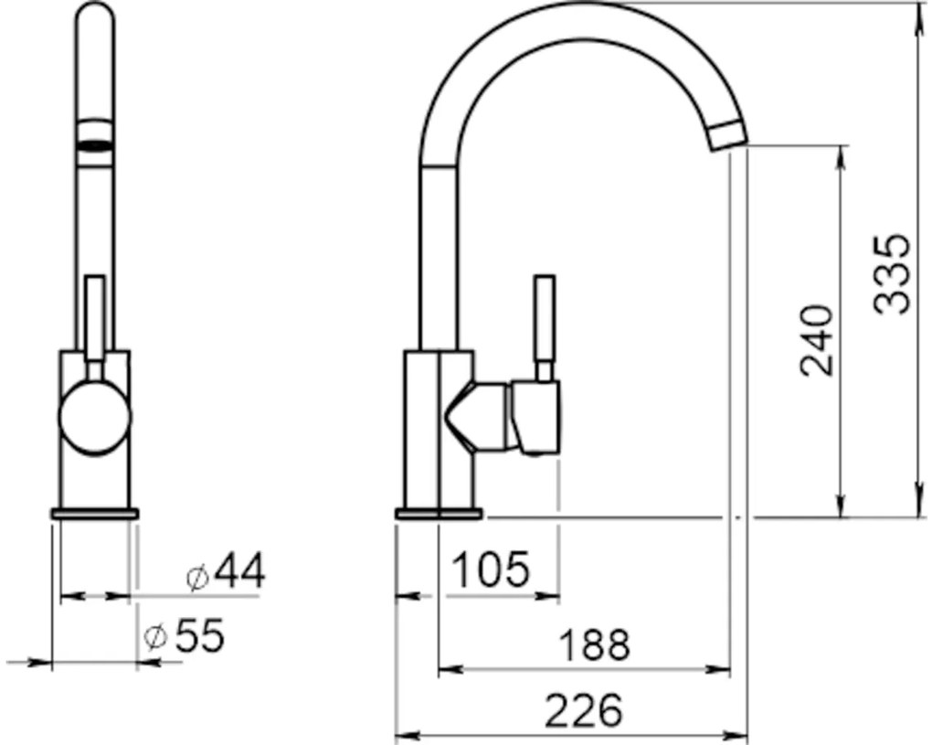 Dřezová baterie Novaservis Ferro chrom 70710