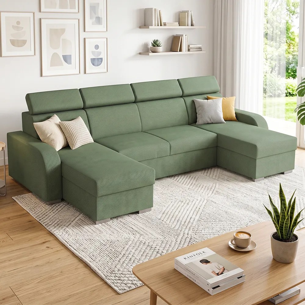 Sedací souprava OSLO U | 170x300x170 | rozkládací + 2x úložný prostor | VÝBĚR TKANIN