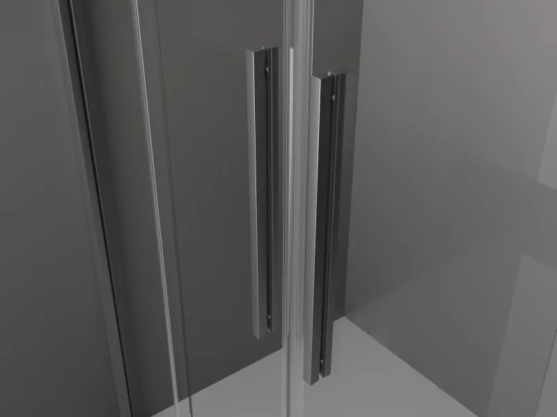 Mexen Velar L Duo, sprchový kout s posuvnými dveřmi 100 x 90 cm, 8mm čiré sklo, broušený grafit, 871-100-090-02-03-95