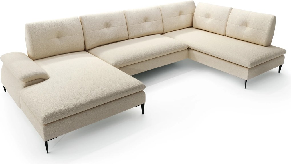 PCo Rohová sedací souprava ZORO U2, 350 cm Barva látky: Světle hnědá (Bubble 04), Roh pohovky: Levý roh