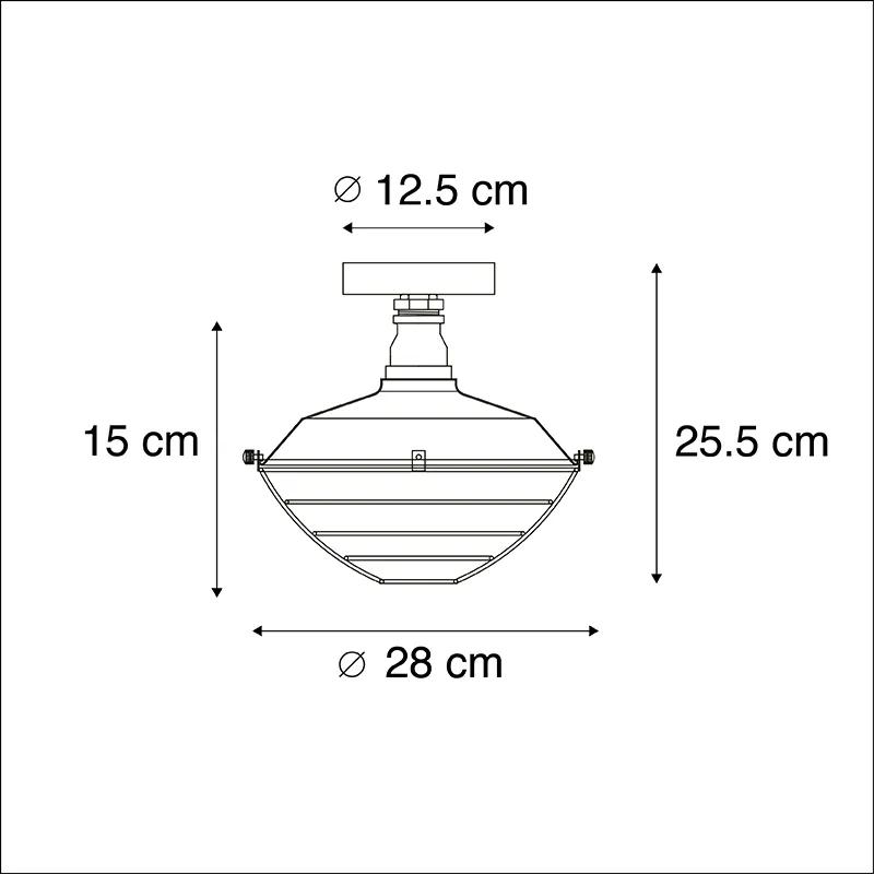 Průmyslové stropní svítidlo starožitné stříbro 25,5 cm - kurz