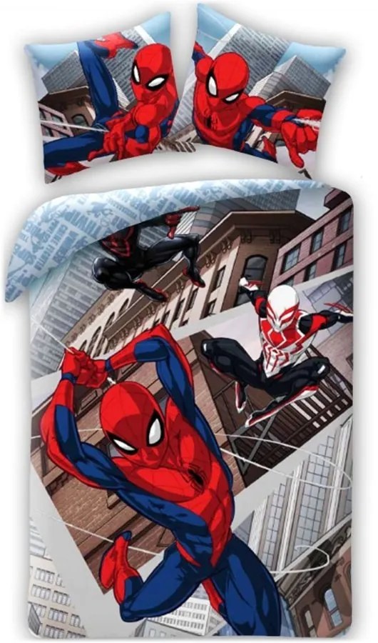Souprava ložního povlečení Spider-man: Napříč paralelními světy - 100% bavlna - 70 x 90 cm + 140 x 200 cm