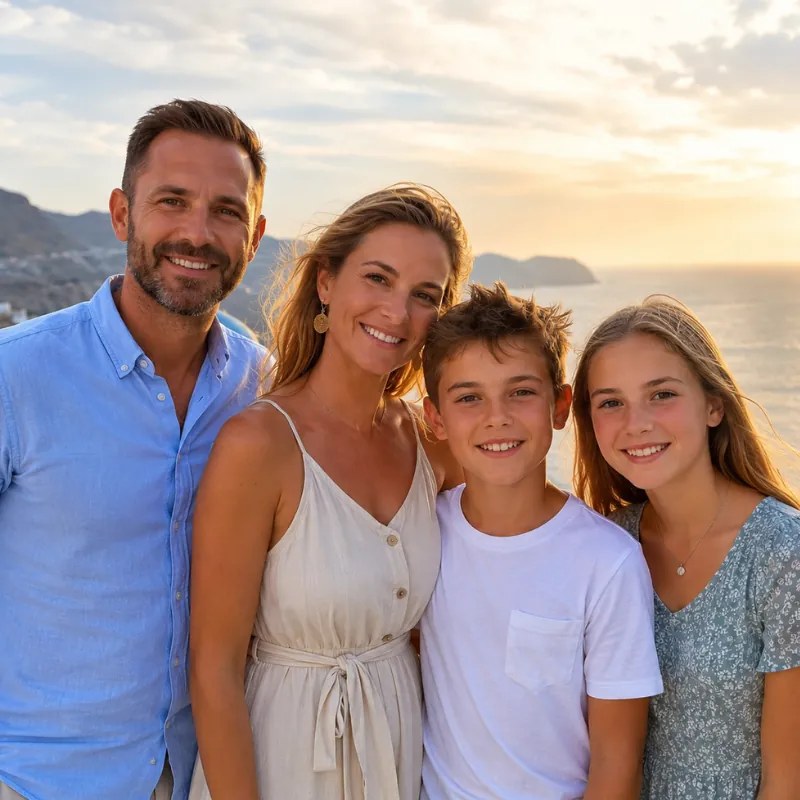 Foto obraz z vlastní fotky na plátno – Personalizovaný rodinný portrét (Line-art s akvarelem) Rozměry obrazu: 60 x 80 cm