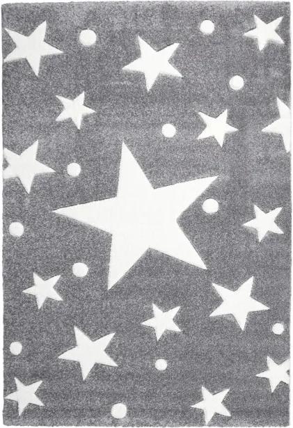 Dětský koberec - Big Stars barva: šedá, Velikost: 160 x 230