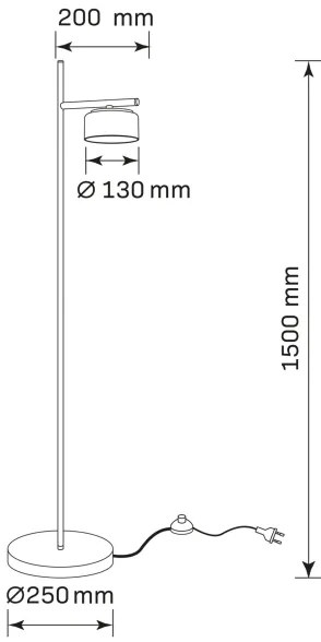 LED Stojací lampa OFELIA 1xGX53/6W/230V černá/béžová