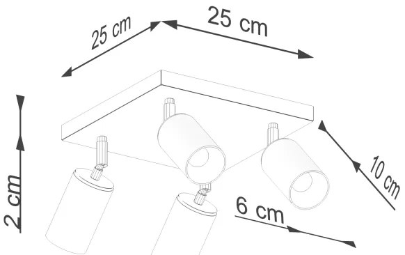 Sollux SL.1370 - Bodové svítidlo WINX 4xGU10/10W/230V černá/chrom