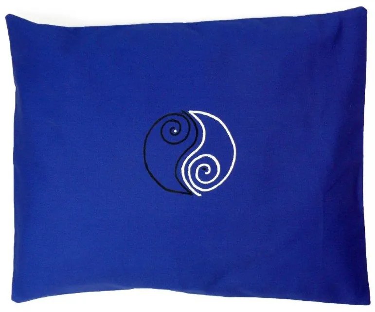 S radostí - vlastní výroba Pohankový polštář Jin Jang - modrý Velikost: 60 x 80 cm