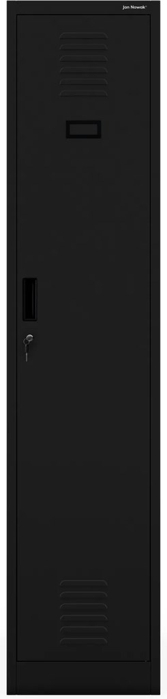 Dvoukomorová šatní skříň pro zaměstnance černá, 400x1800x500 mm: KACPER 1 Plus