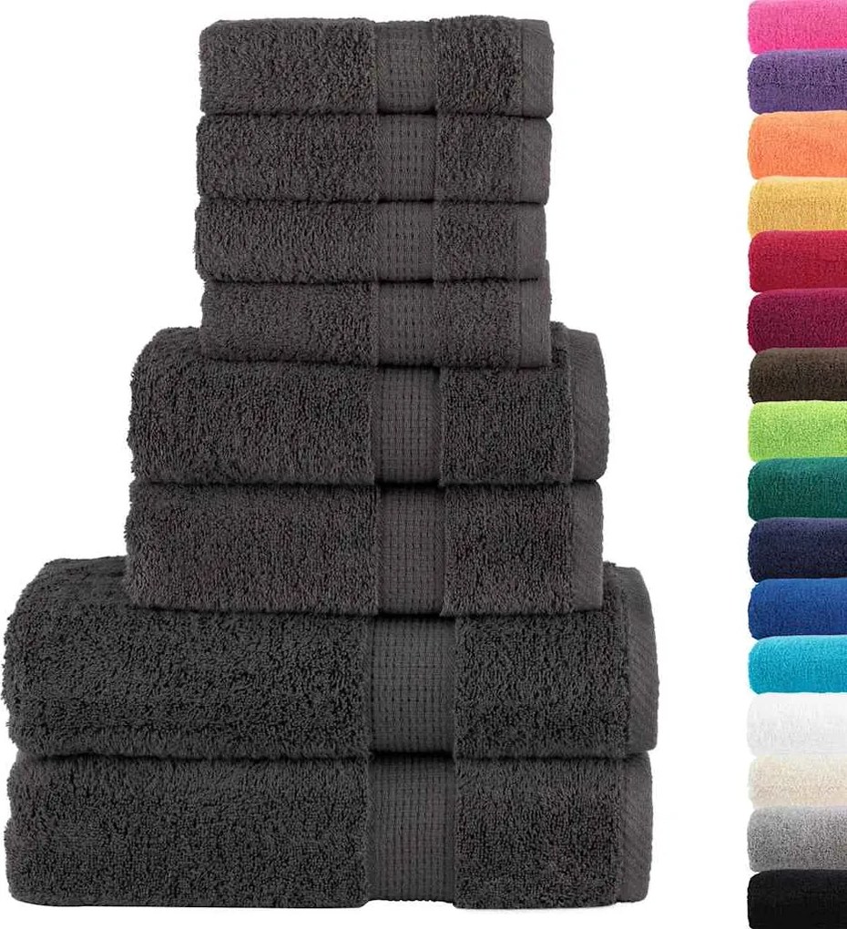 8dílná sada ručníků Premium SOLUND antracitová 600 g/m² 137537