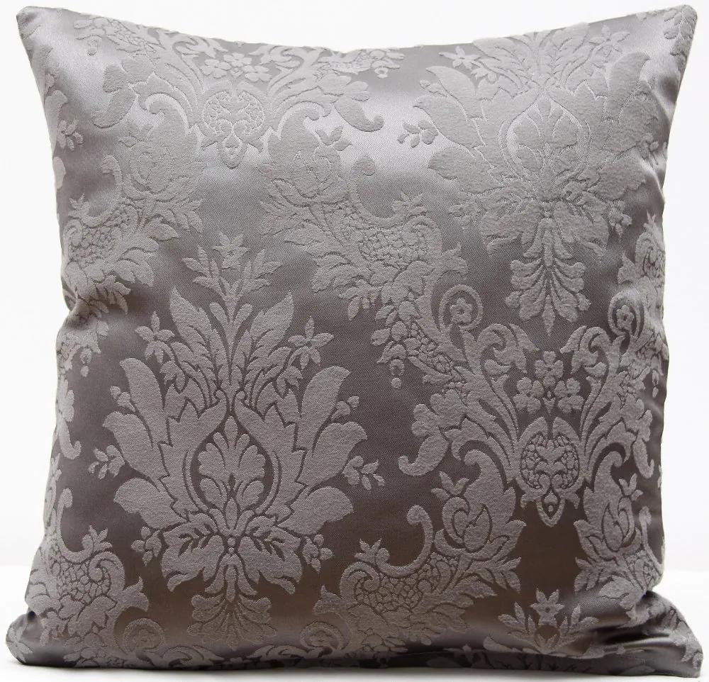 Elegantní šedý povlak na polštář s ornamenty 45x45 cm