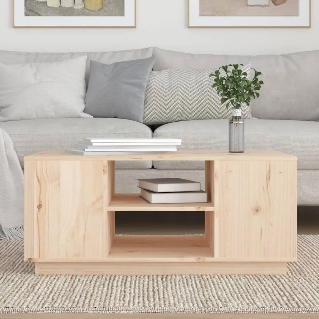 Konferenční stolek 90 x 49 x 40,5 cm masivní borové dřevo - Default Title