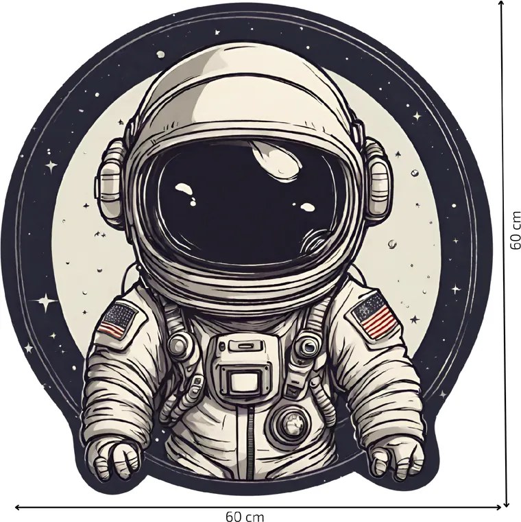 PIPPER. Kruhová samolepka na zeď "Astronaut" Velikost: 60cm