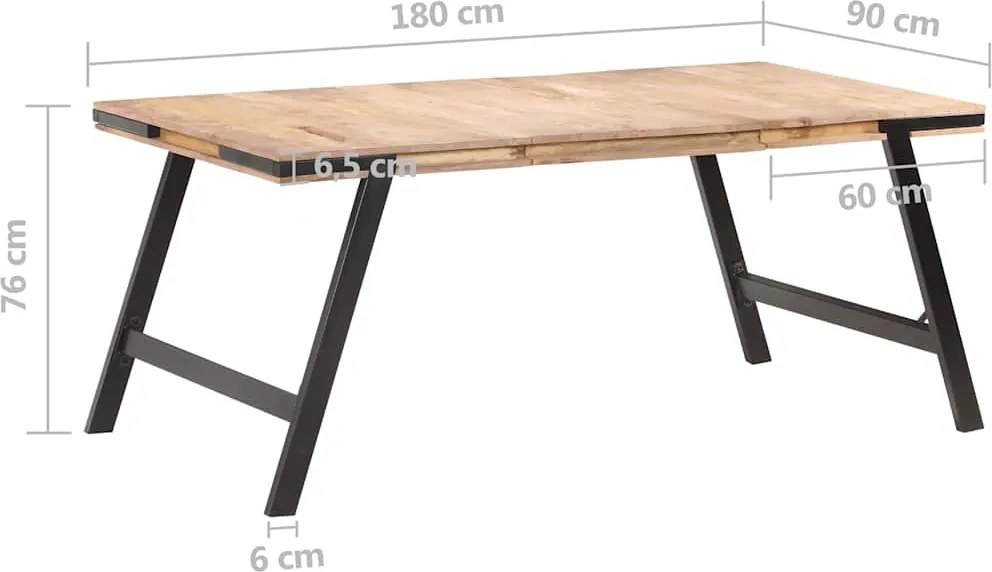Jídelní stůl 180 x 90 x 76 cm masivní mangovníkové dřevo 288119