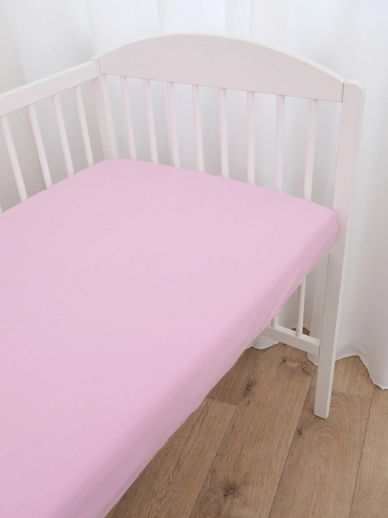 MK Lůžkoviny Jersey prostěradlo do postýlky s elastanem 70 × 140 cm – růžová