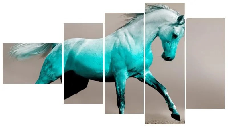 Obraz tyrkysového koně  (110x60 cm), 40 dalších rozměrů