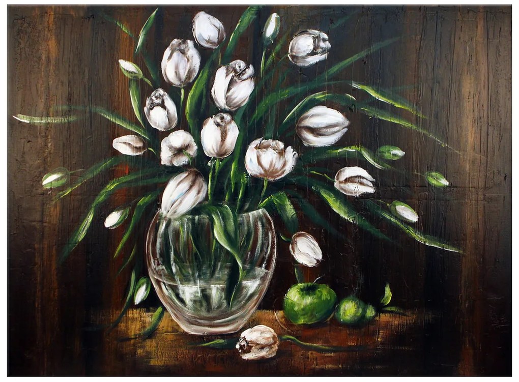 Gario Ručně malovaný obraz Malované tulipány Rozměry: 120 x 80 cm