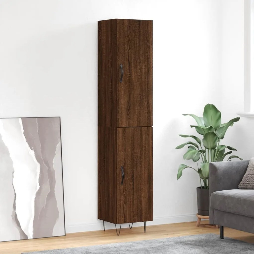 vidaXL Skříň highboard 34,5 x 34 x 180 cm kompozitní dřevo [3198821] Barva: hnědý dub