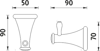 Nimco LADA Retro háček jednoduchý LA 19054-65