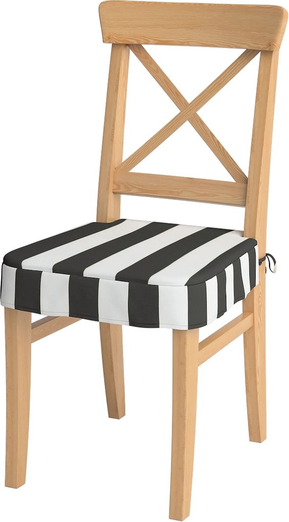 Sedák na židli IKEA Ingolf barva černá látka vzorované