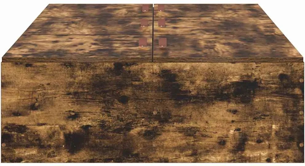Rám postele s úložným prostorem Kouřový dub 70 x 190 cm 3335417