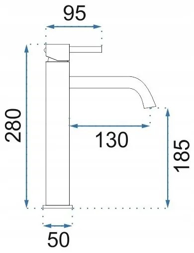 REA-B4526 - Umyvadlová baterie LUNGO 28 cm broušená zlatá