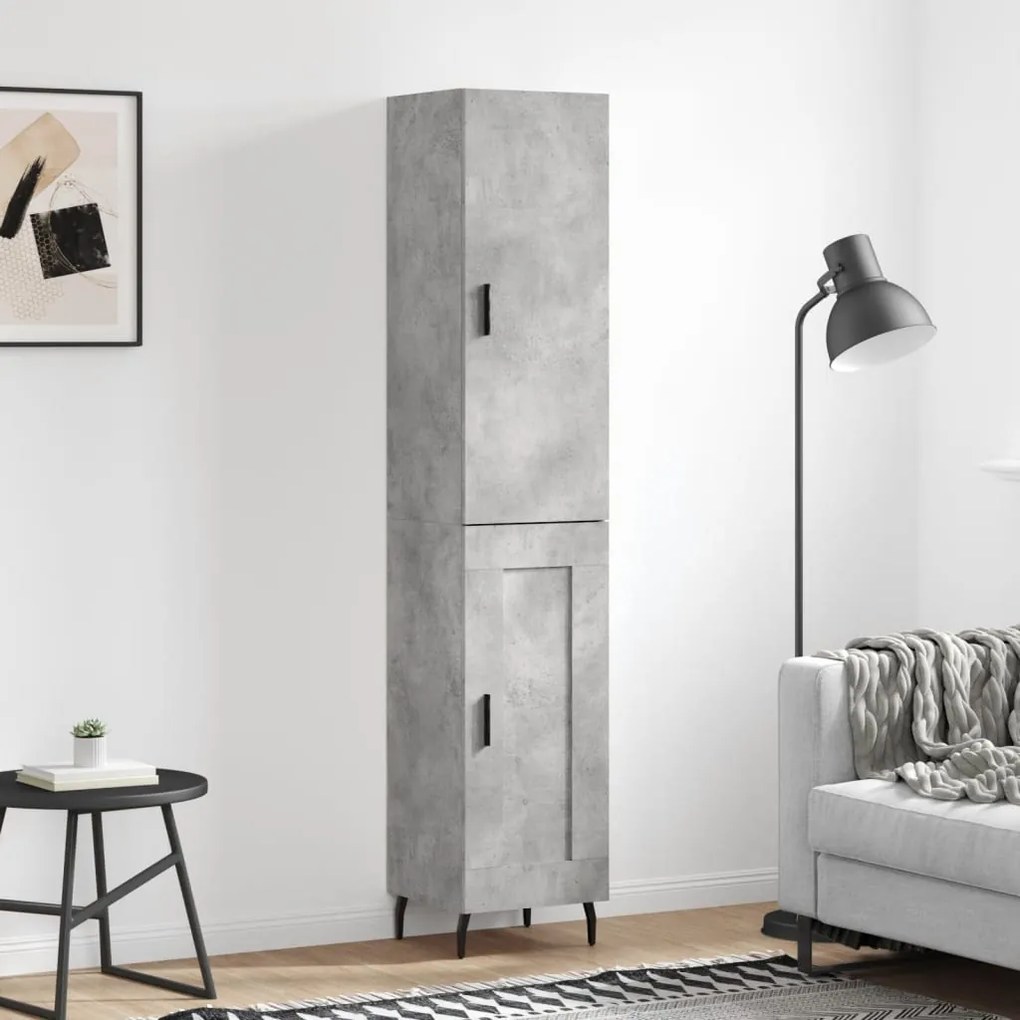 Skříň highboard betonově šedá 34,5x34x180 cm kompozitní dřevo