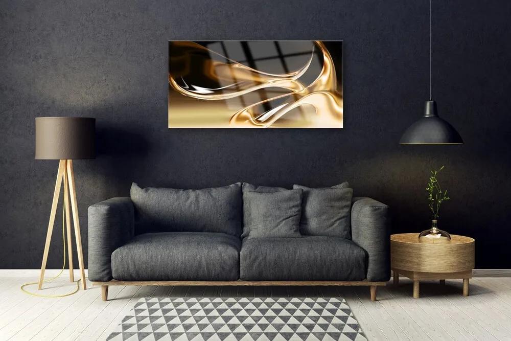 Obraz na skle Zlato Abstrakce Art Umění 125x50 cm
