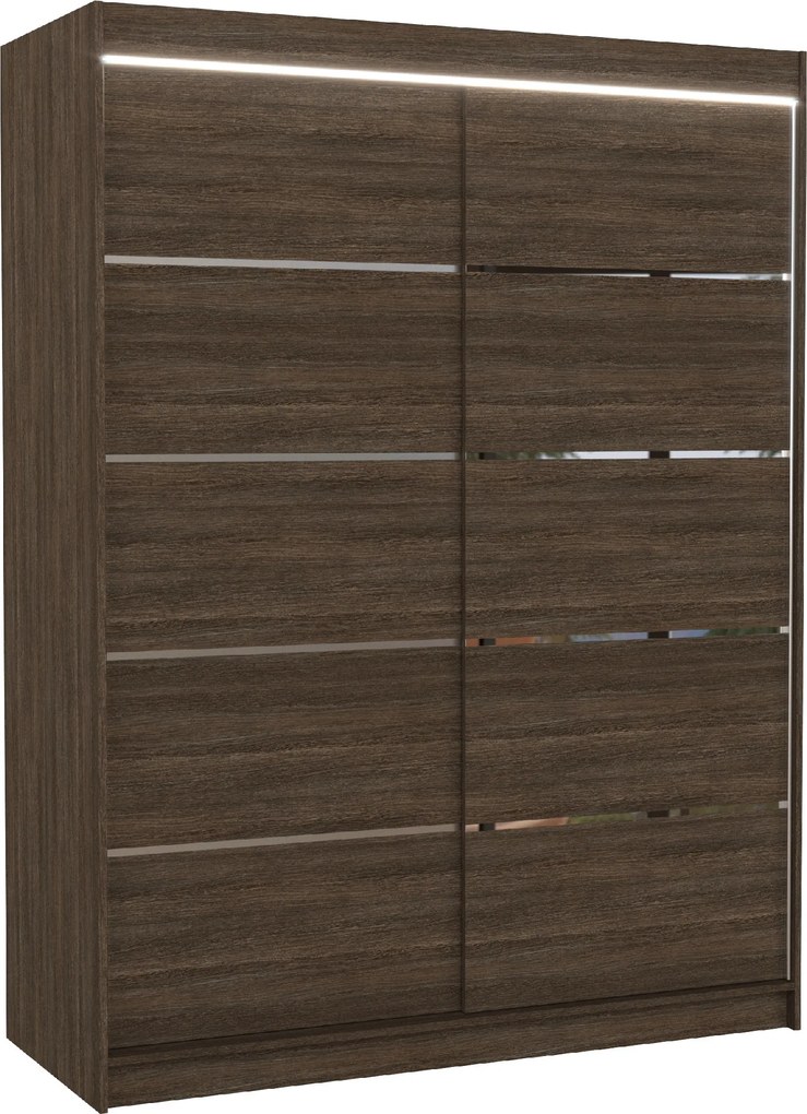 ADRK Furniture Posuvná skříň s LED osvětlením LUFT 150 SW-LUF-CH-150+L-V139