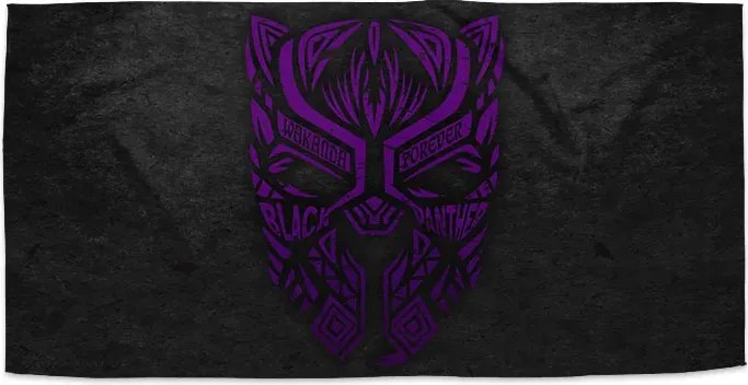 Sablio Ručník BLACK PANTHER wakanda forever Fialový - 50x100 cm