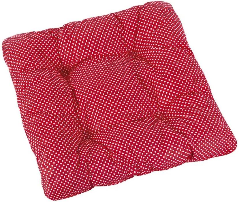 Bellatex Sedák Adéla prošívaný Puntík červená, 40 x 40 cm | BIANO