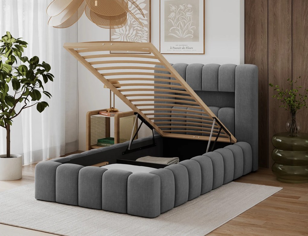 Postel Lamica 90x200 + Dřevěný rám/Standardní zdvih/kontejner