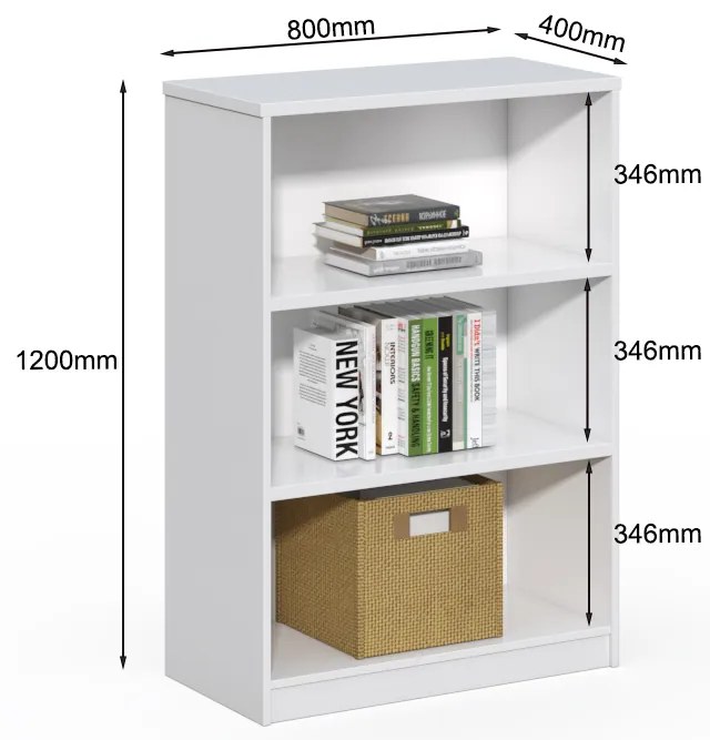 Kancelářský regál Houseland Prime Air 02 80 cm bílý