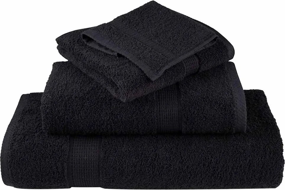 Premium ručníky SOLUND 2 ks černé 100 x 200 cm 600 g/m² 137437