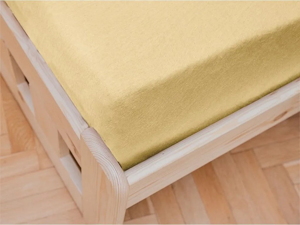 Jersey prostěradlo do dětské postýlky žluté 60 x 120 cm