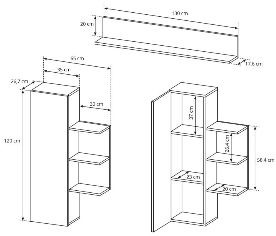 Obývací stěna ALVA | sestava A | dub kraft zlatý/antracit