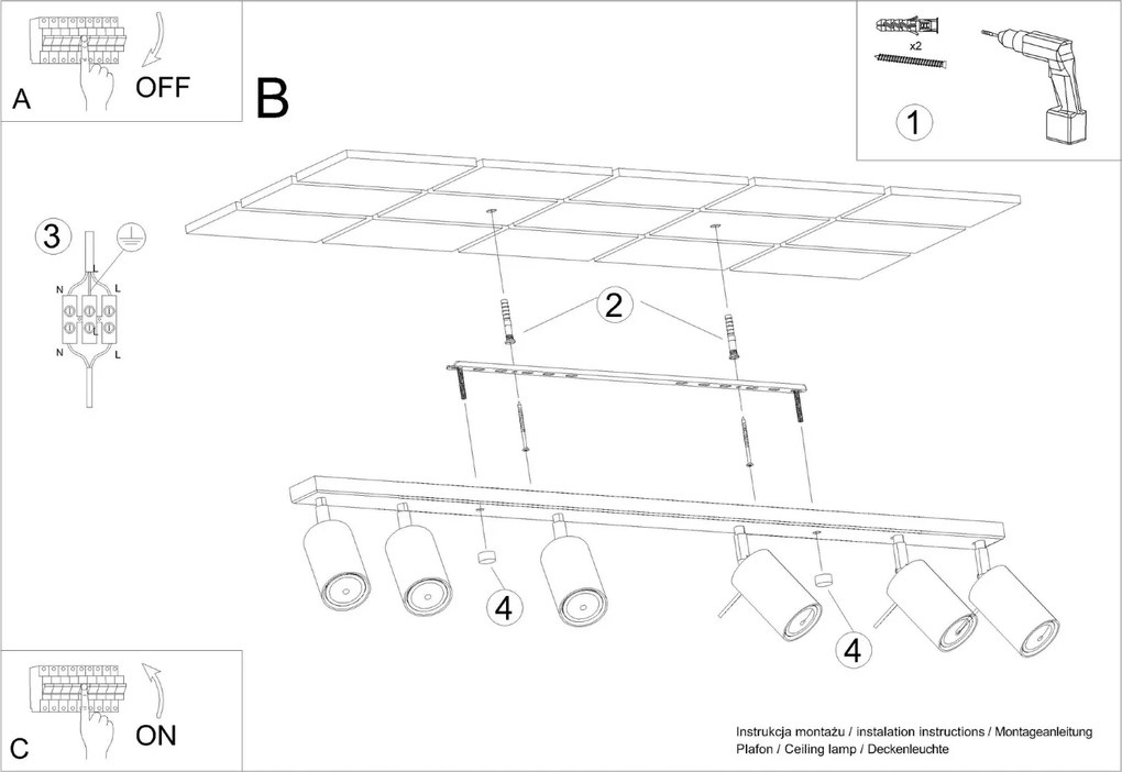 Sollux Lighting Stropní svítidlo RING 6L azurové