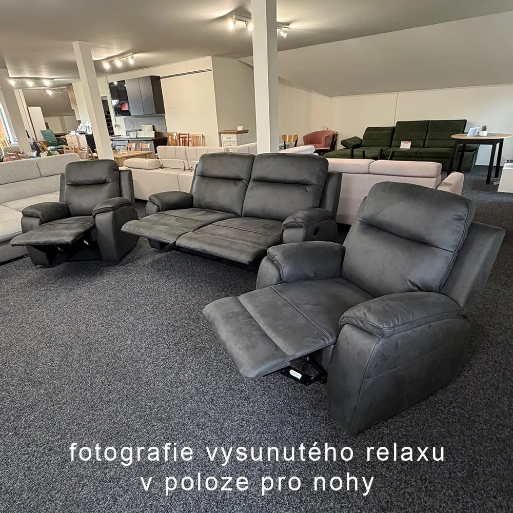 Sedací sestava MALAGA 2,5+1+1 s FUNKCÍ RELAX | hnědá látka | EXTRA POHODLNÉ