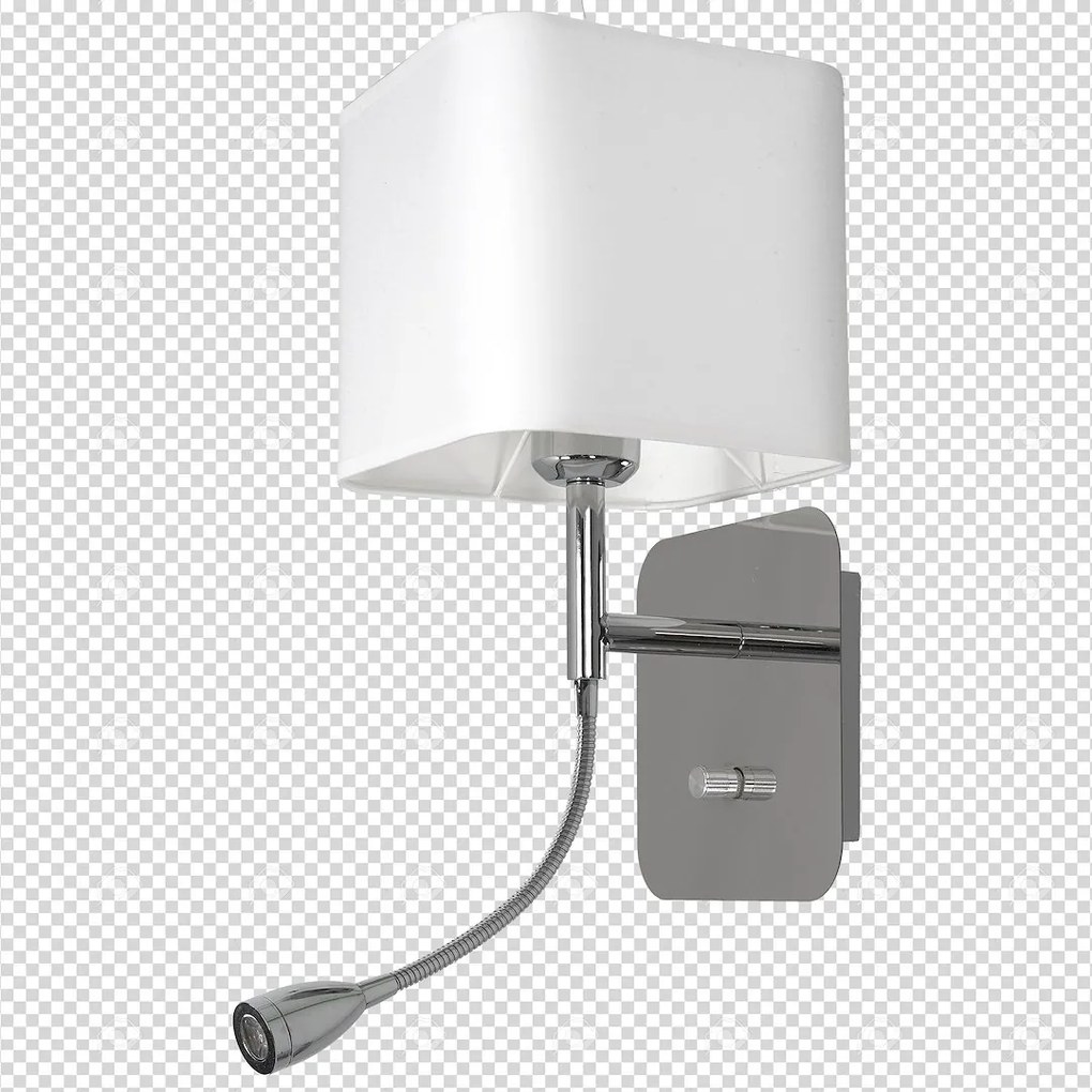 Nástěnné svítidlo Napoli, 1x bílé textilní stínítko + 1xLED 1w, ch