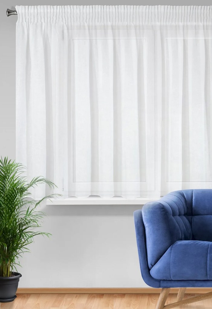 ZÁCLONA NA PÁSCE VIOLA 400X145 CM BÍLÁ