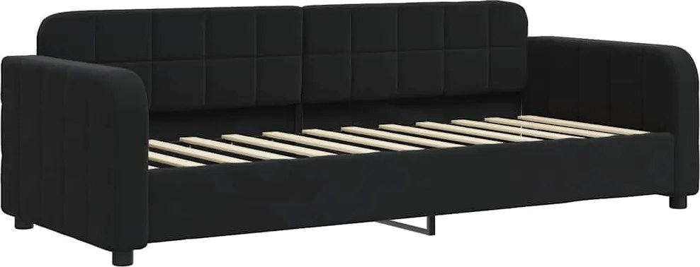 Válenda s matrací černá 80 x 200 cm samet 3196902