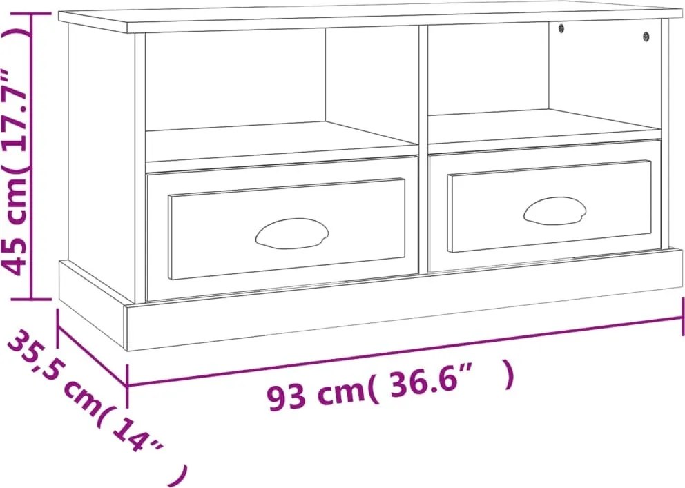 vidaXL TV skříňka 93 x 35,5 x 45 cm kompozitní dřevo [816468] Barva: Bílá