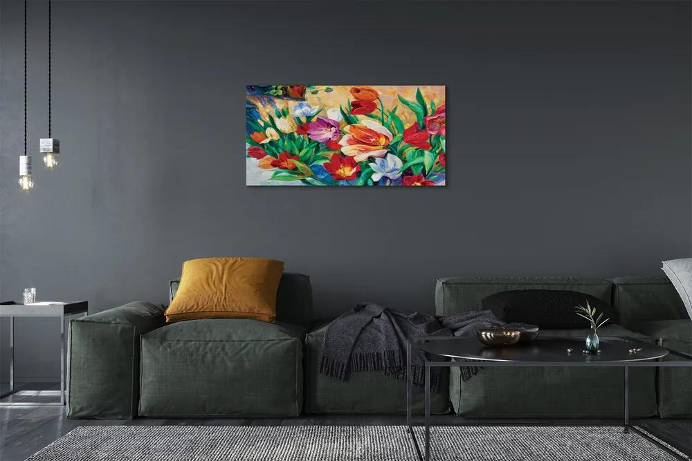 Obrazy na plátně květiny 120x60 cm