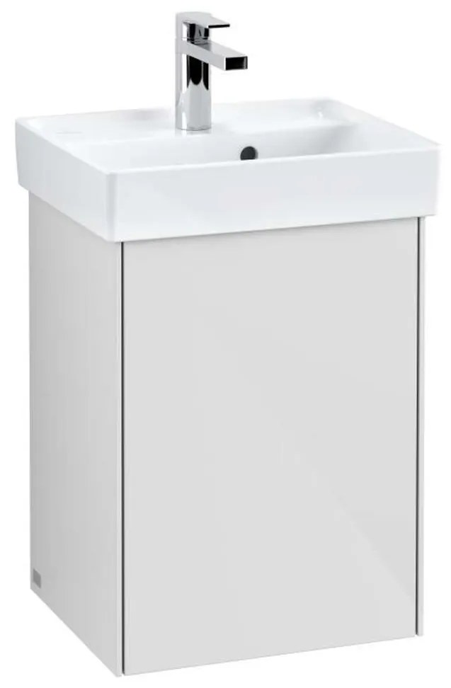 Villeroy & Boch Collaro - Umyvadlová skříňka, 41x55x34 cm, 1 dvířka, panty vpravo, Glossy White C00501DH