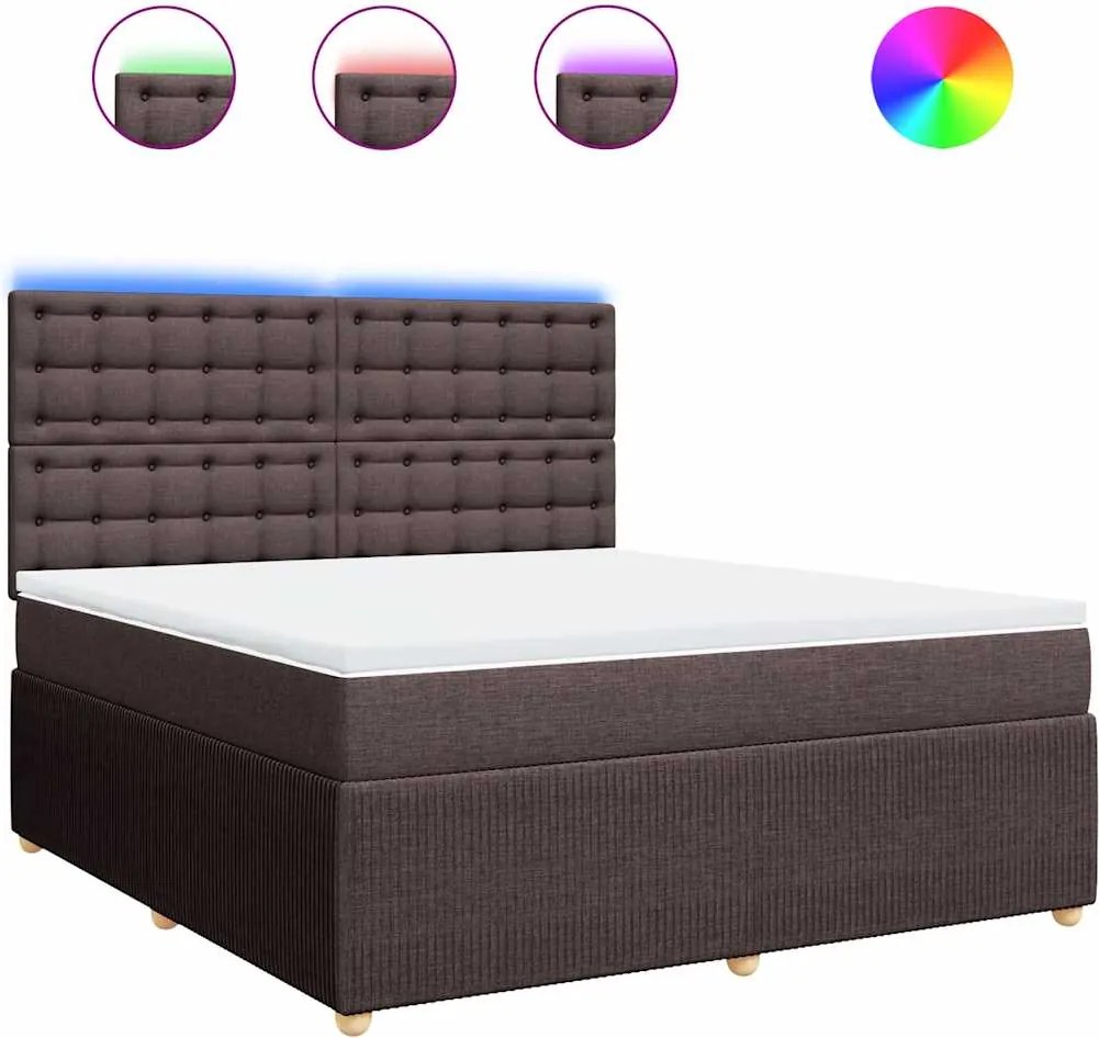 Box spring postel s matrací tmavě hnědá 180x200 cm textil 3294452