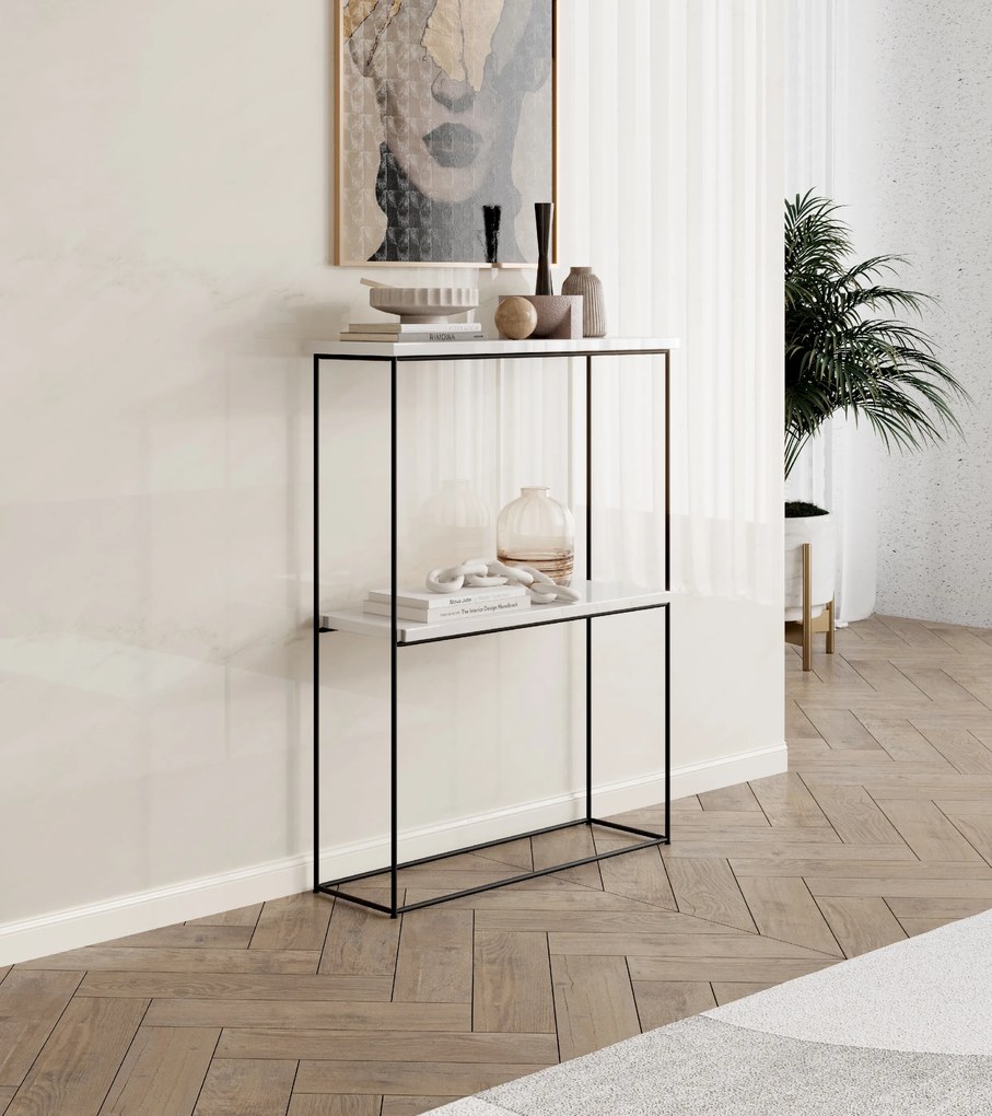 ADRK Konzolový stolek VELO B-WS 60, bílá lesk/černá