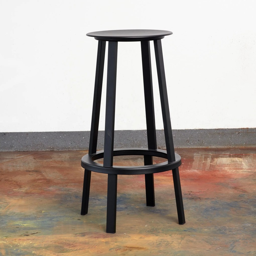 HAY Stolička Revolver Bar Stool High, Black