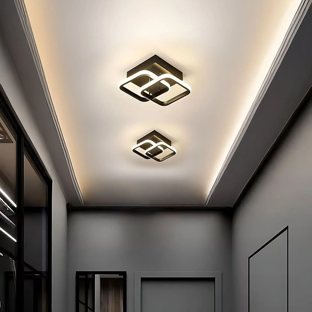 Toolight Toolight, LED stropní svítidlo 23x23cm, 22W, 3000K, LHJ074-C, černá matná, OSW-50034