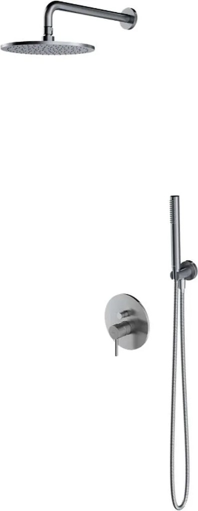 OMNIRES Y - Sprchový set s baterií pod omítku, s tělesem, průměr 25 cm, kartáčovaný nikl SYSY35NI