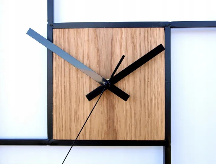 M.Clock Nástěnné hodiny čtverec 33,5x33,5cm kovově-dřevěné